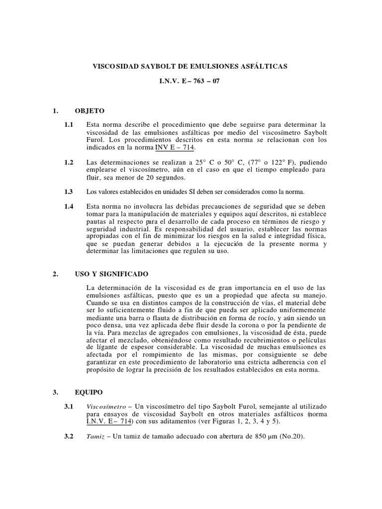 Norma INV E-763-07 PDF | PDF | Science | Ingeniería