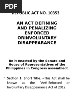 RA 9745 Anti Torture Act of 2009 | PDF | Torture | Solitary Confinement