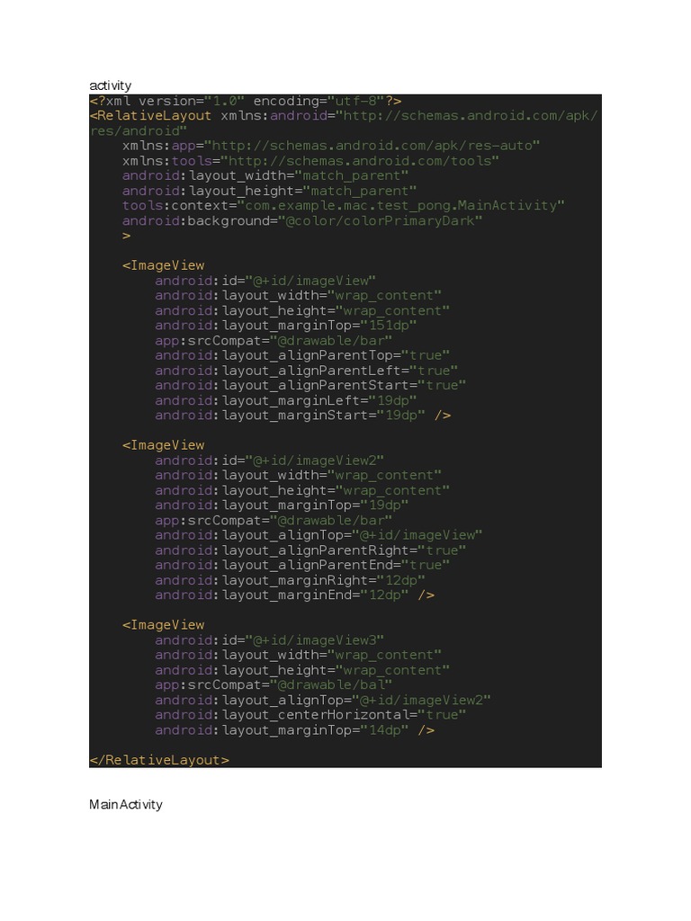 Relativelayout: Activity | PDF | Thin Clients | Mobile Computers