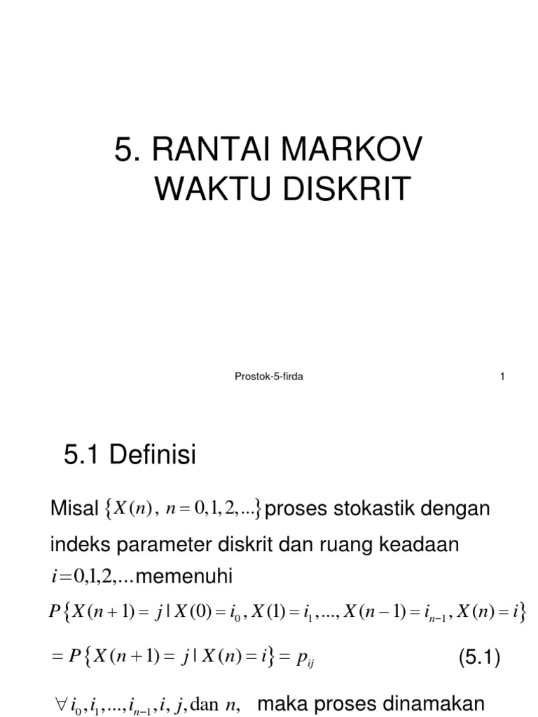 5 Rantai Markov Diskrit | PDF | Metode & Bahan Ajar
