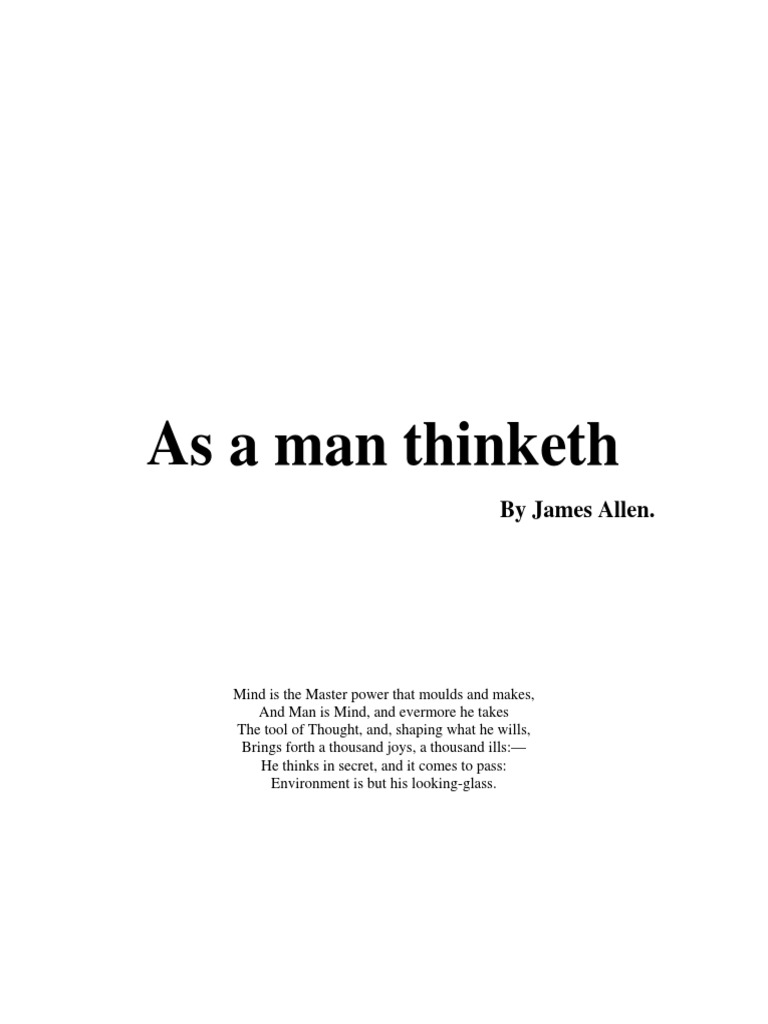 As A Man Thinketh | PDF | Virtue | Soul