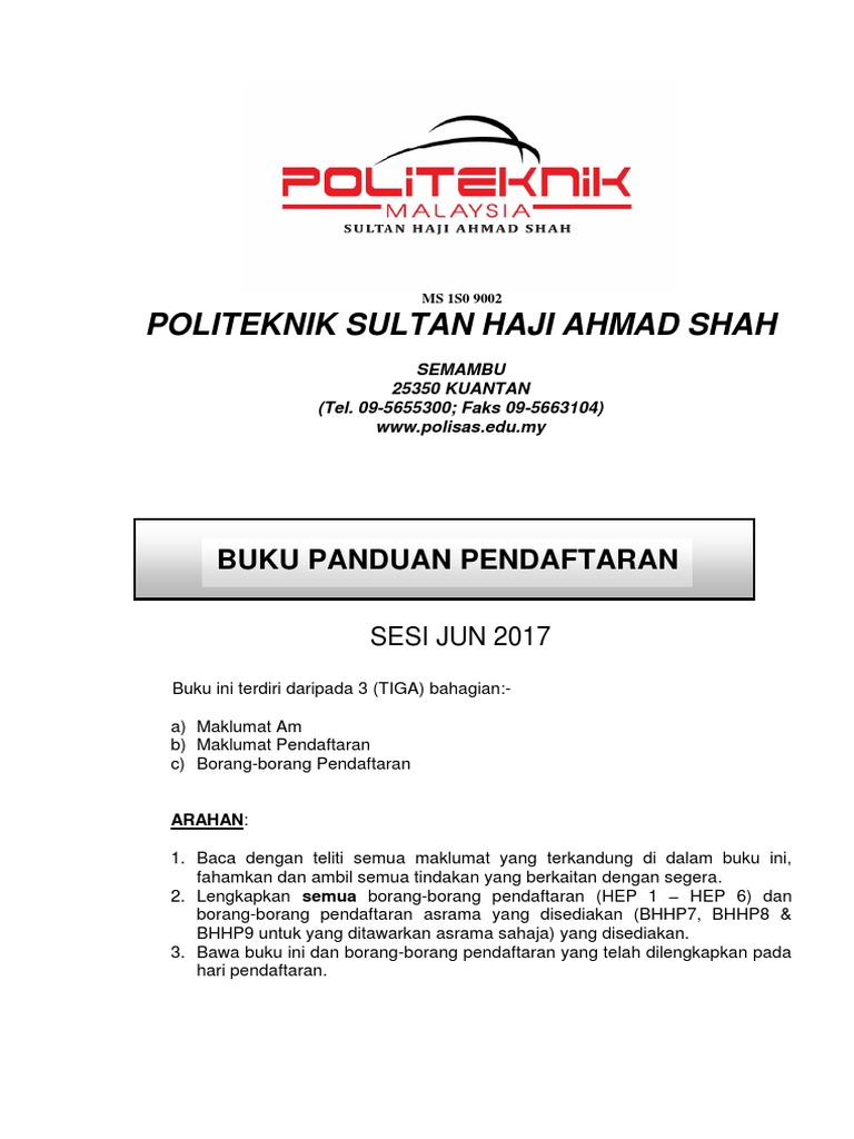 Buku Panduan Pendaftaran POLISAS | PDF