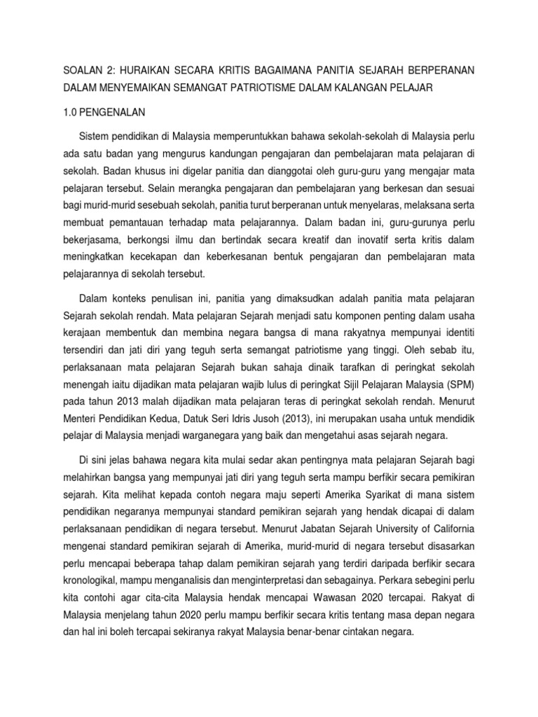 Peranan Panitia Sejarah | PDF
