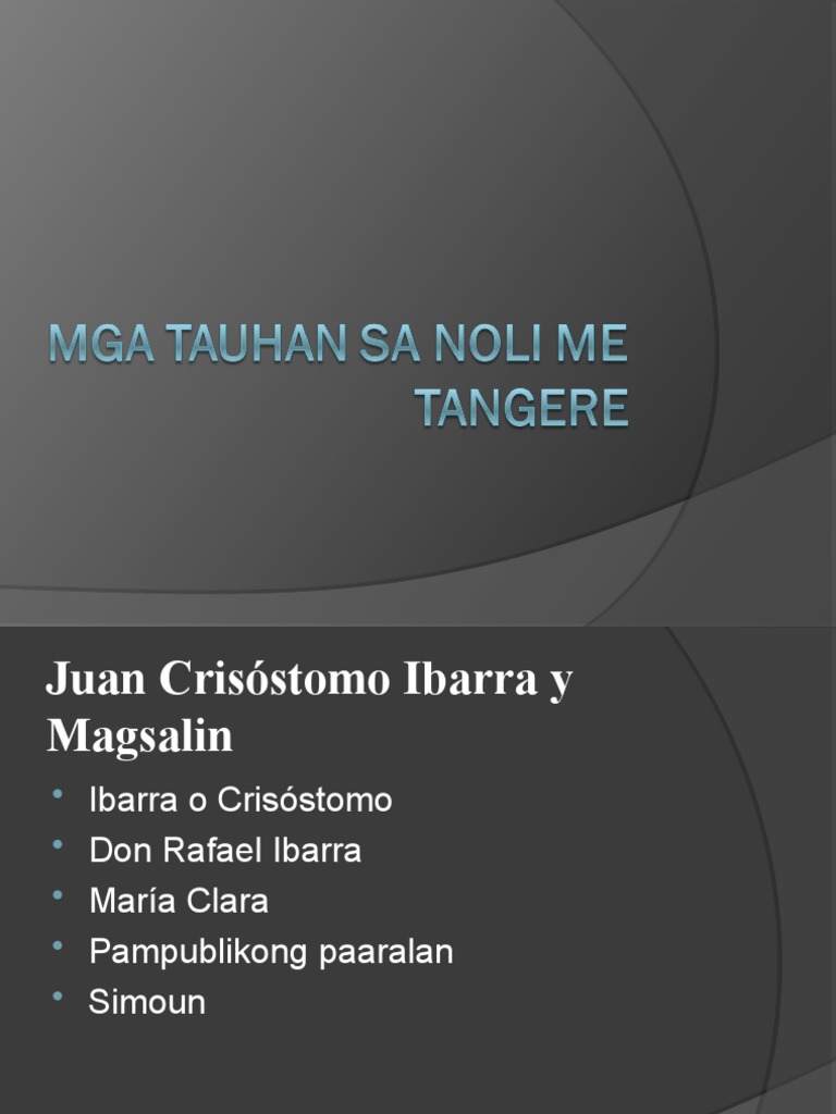 Mga Tauhan Sa Noli Me Tangere | PDF