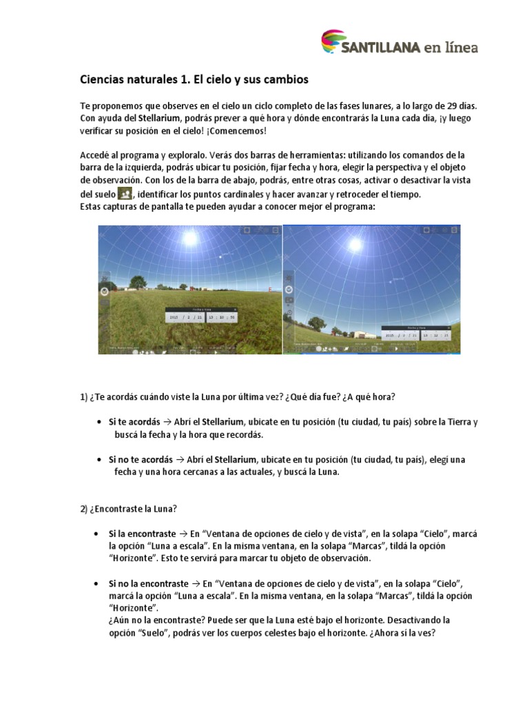 Actividad Stellarium | PDF | Luna | Astronomía