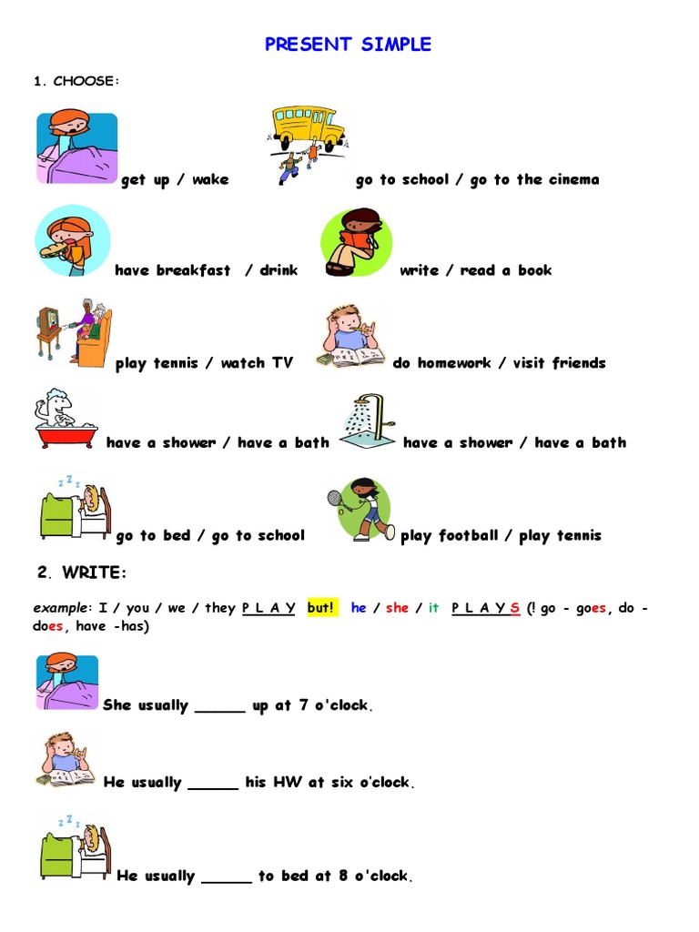 Present Simple Activities | PDF