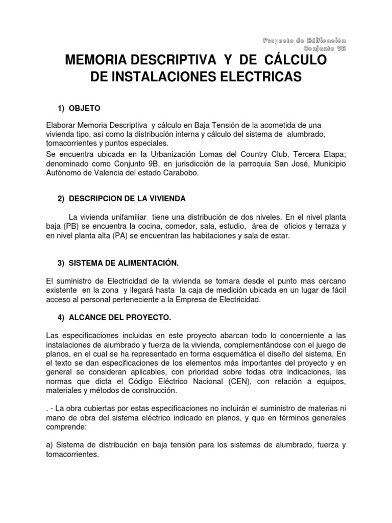 003 Memoria Electricidad | PDF | Cobre | Enchufes y tomas de corriente alterna