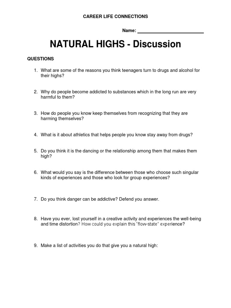 Natural Highs - Discussion CLC 11 | PDF