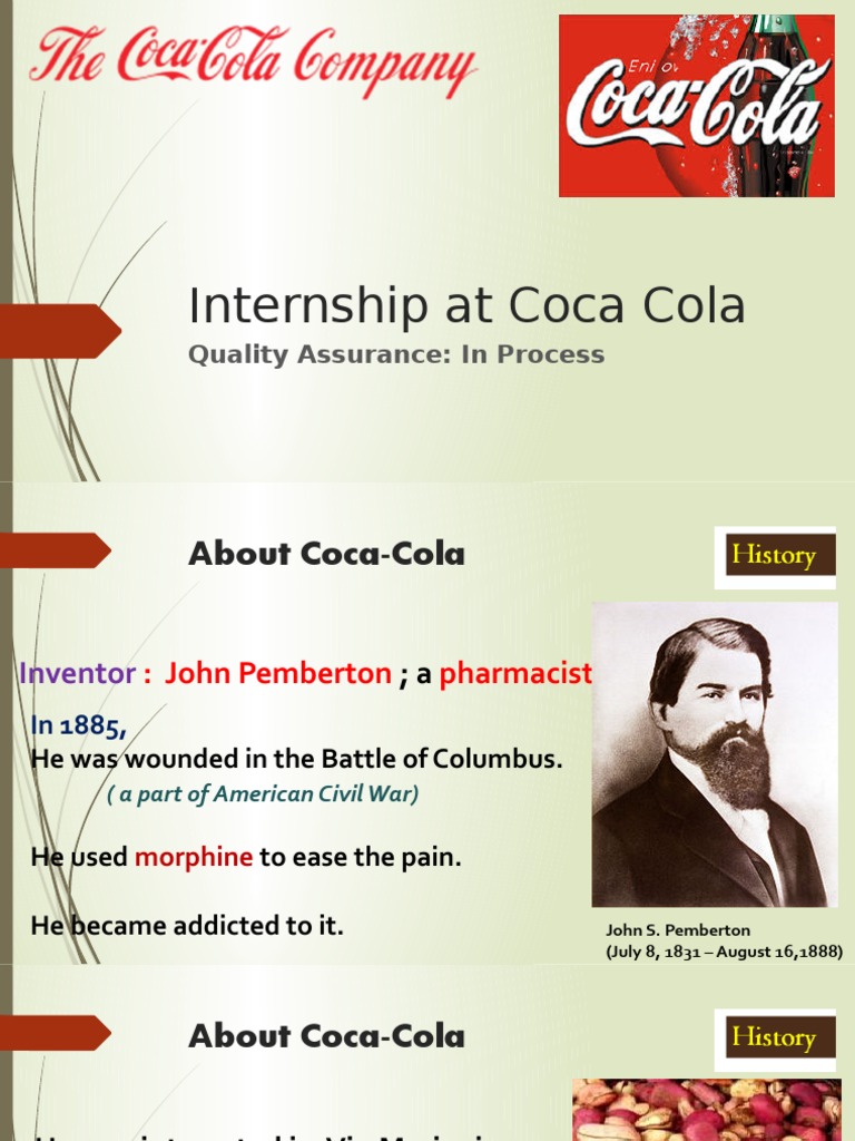Internship at Coca Cola | PDF | Coca Cola | Beverages
