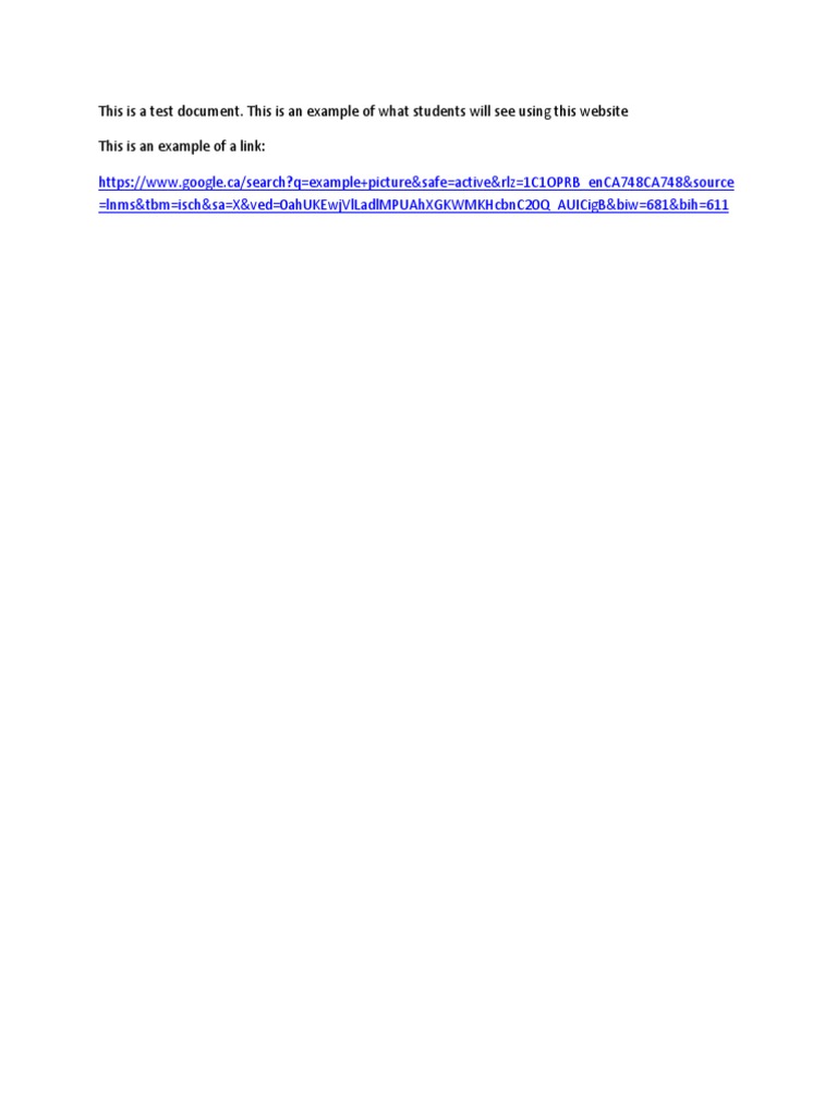 Test Document for Student Website | PDF