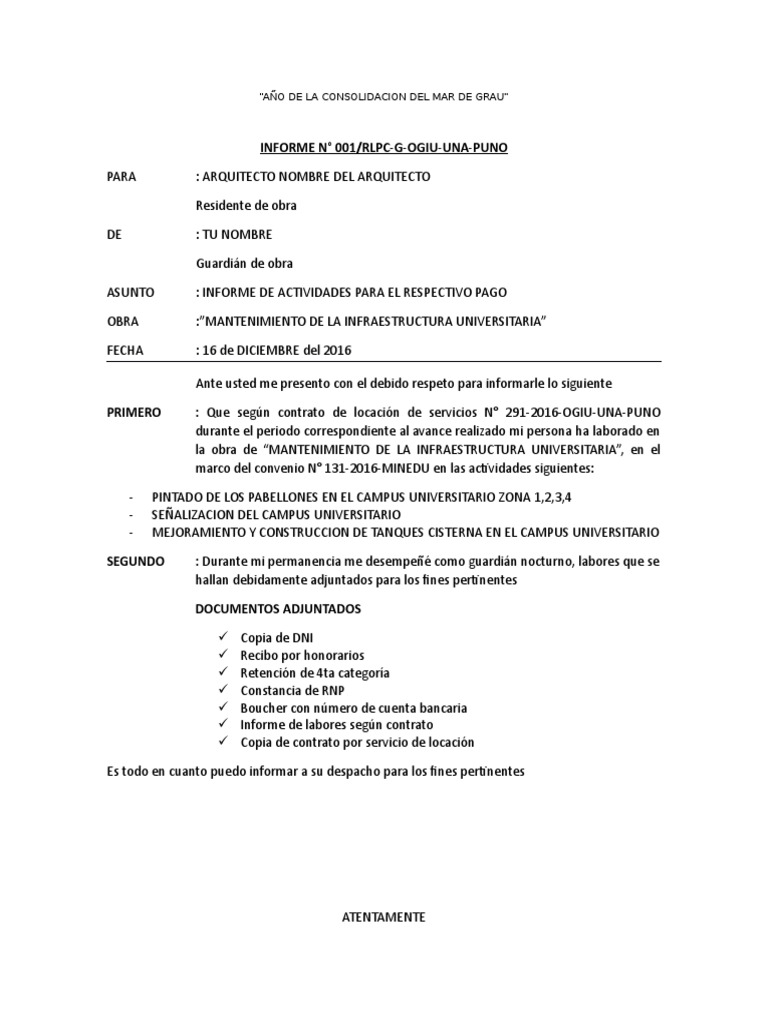 Modelo de Un Informe | PDF