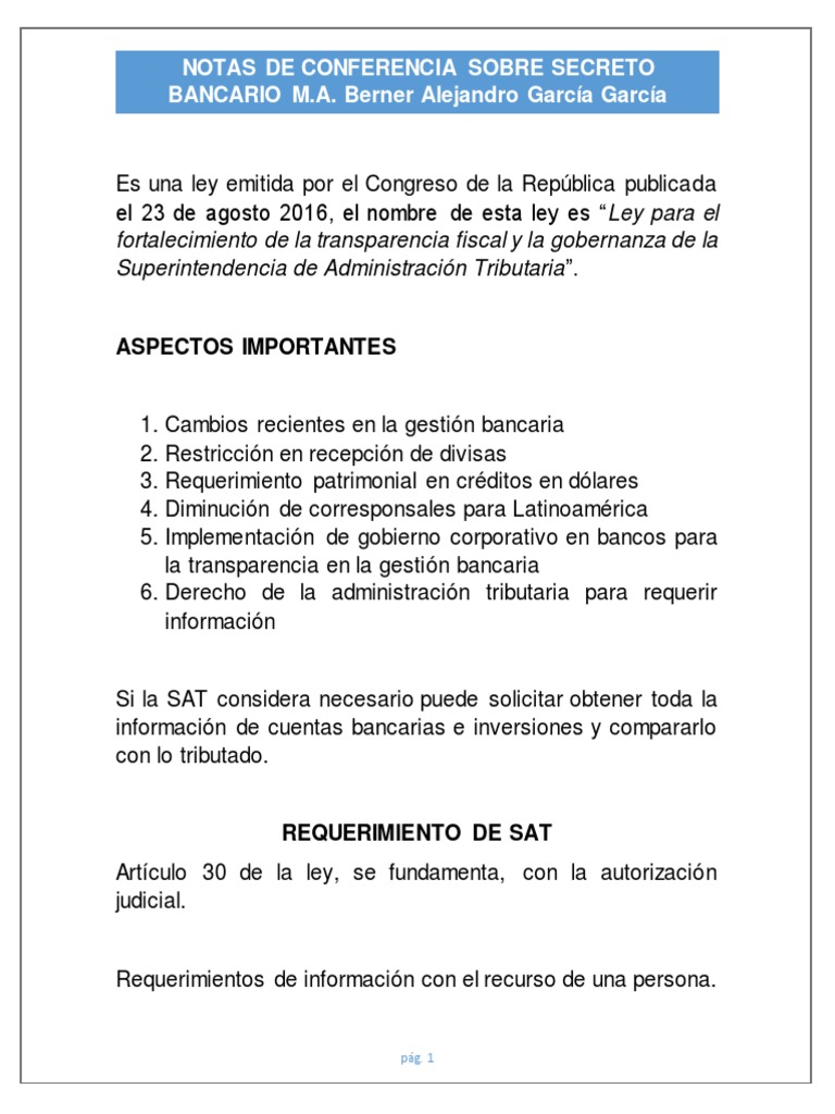 Secreto Bancario.pdf | Bancos | Contabilidad