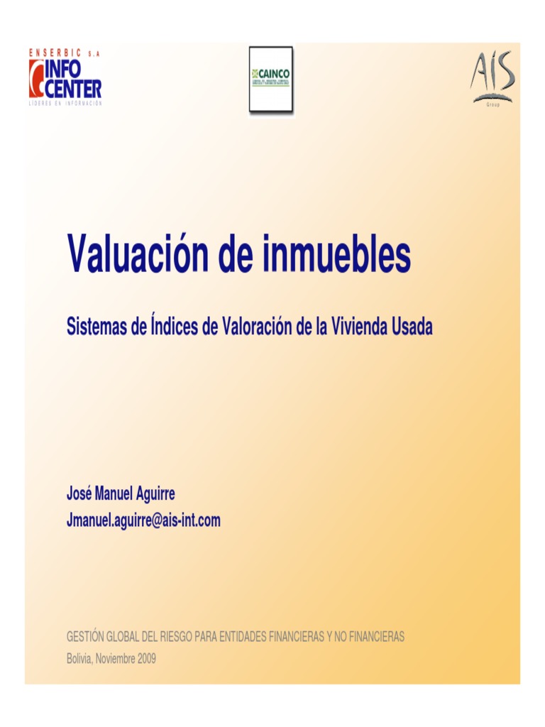 Valuación de Inmuebles.pdf | Valoración de inmuebles | Bancos