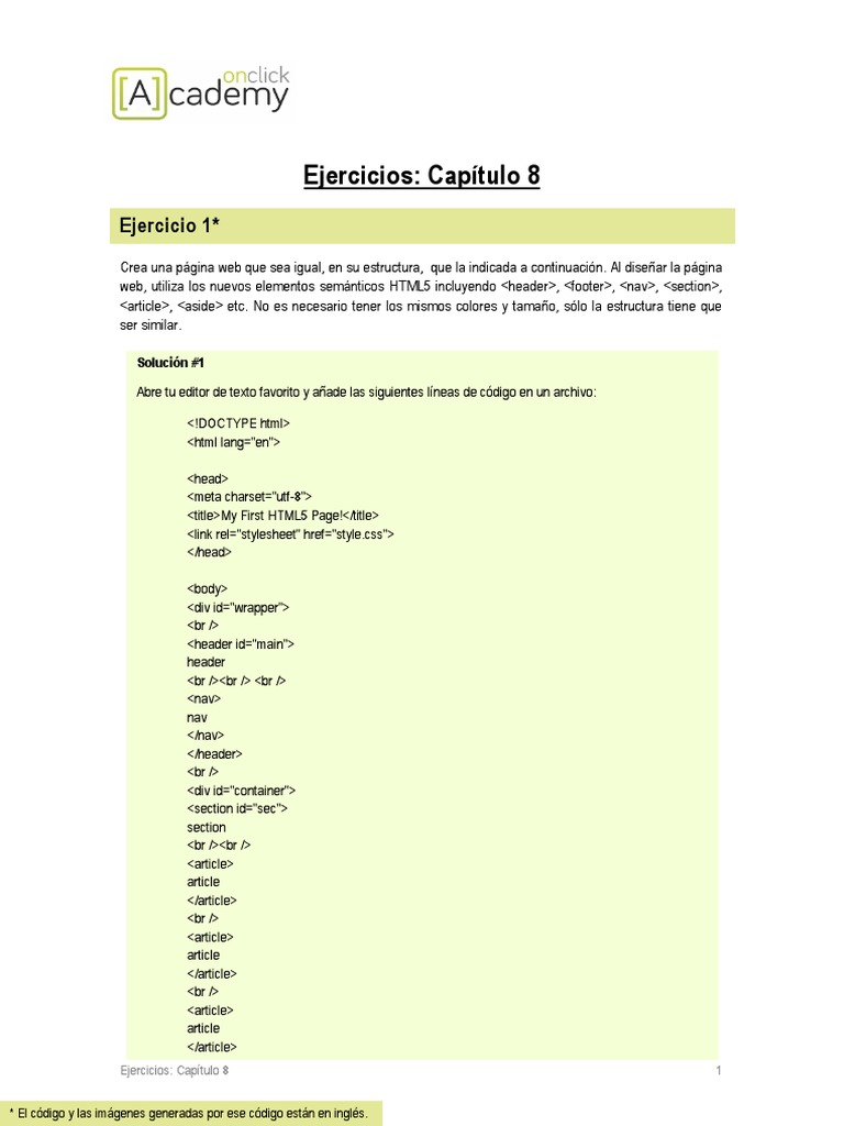 025 Ejercicios Del Capitulo 8 HTML5 y CSS3. | PDF | HTML | Hojas de estilo en cascada