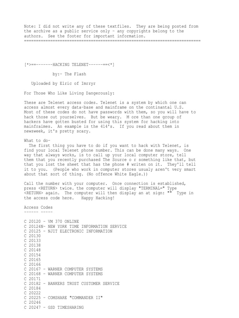 Hacking Telnet | PDF | Security Hacker | Information Age