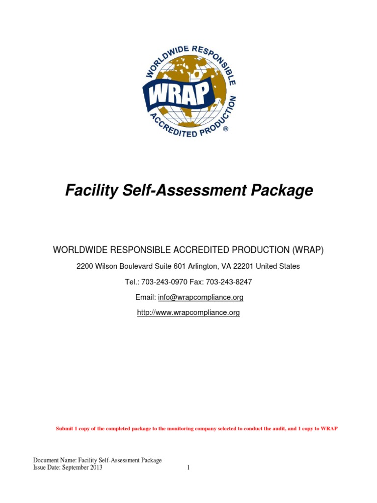 WRAP 2013-11 Updated Self-Assessment English Fillable Protected | PDF ...