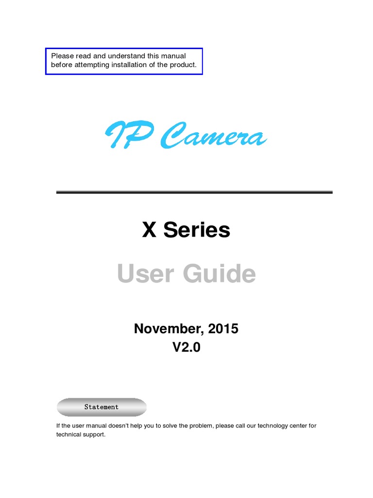User Guide For X Series HD IP Camera V2.0 PDF | PDF | Wi Fi | Web Browser