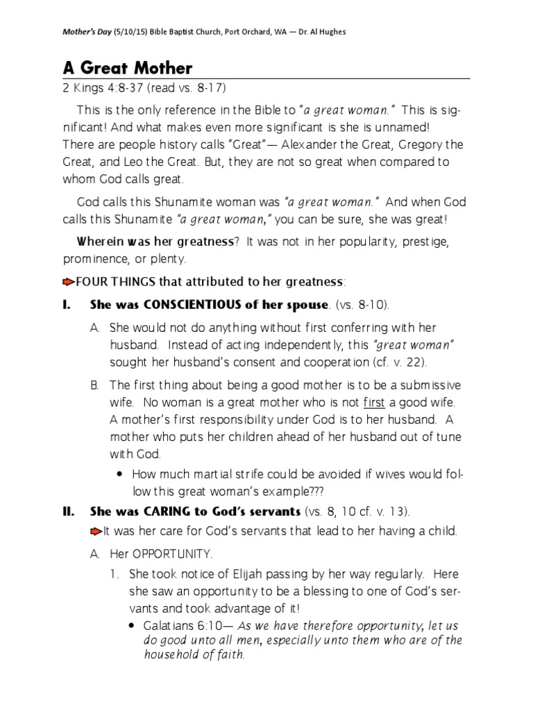 A Great Mother: I. She Was CONSCIENTIOUS of Her Spouse | PDF ...