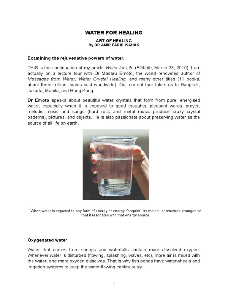 Water For Healing | PDF | Water | Water Purification