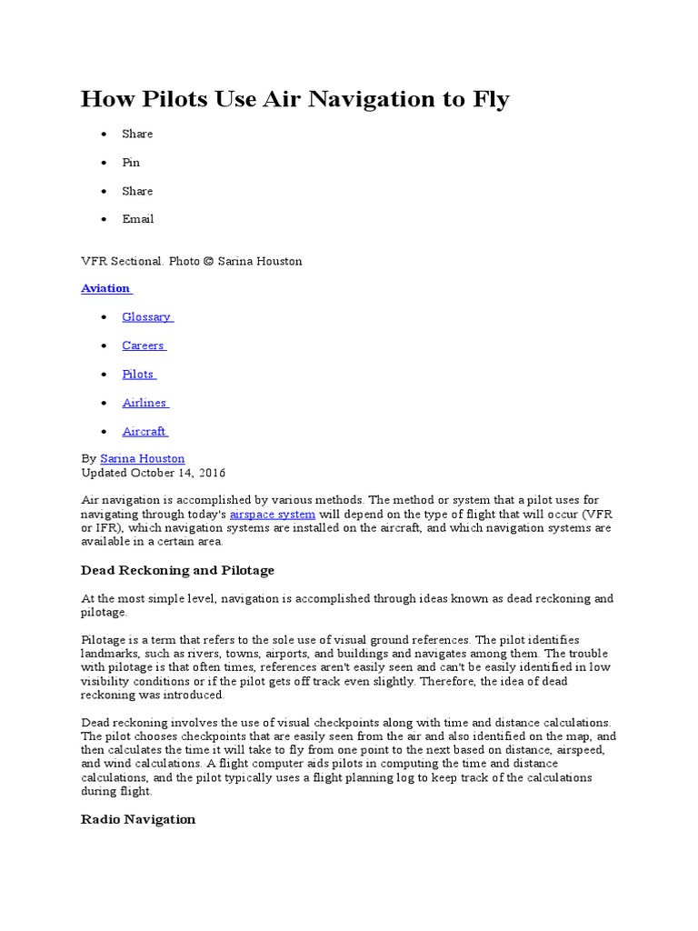 How Pilots Use Air Navigation to Fly | Instrument Flight Rules | Visual ...