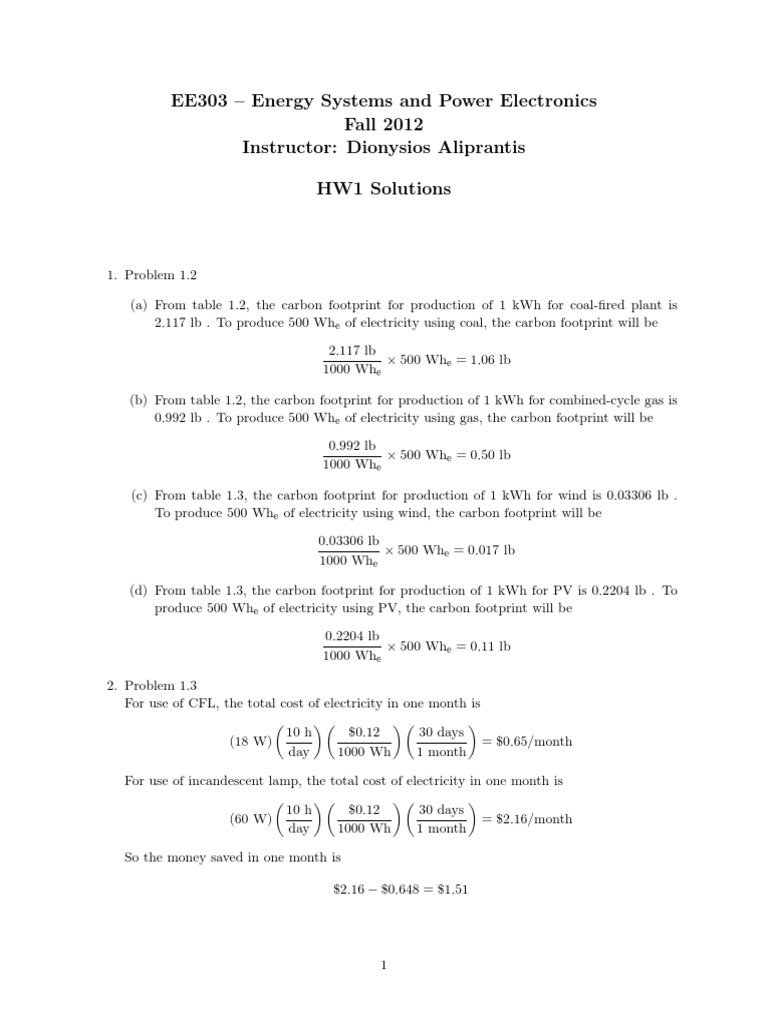 EE303 - Energy Systems and Power Electronics Fall 2012 Instructor ...