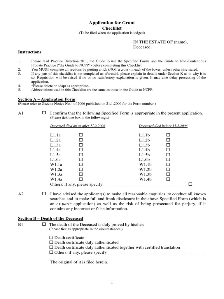 Probate New Checklist | PDF | Probate | Affidavit