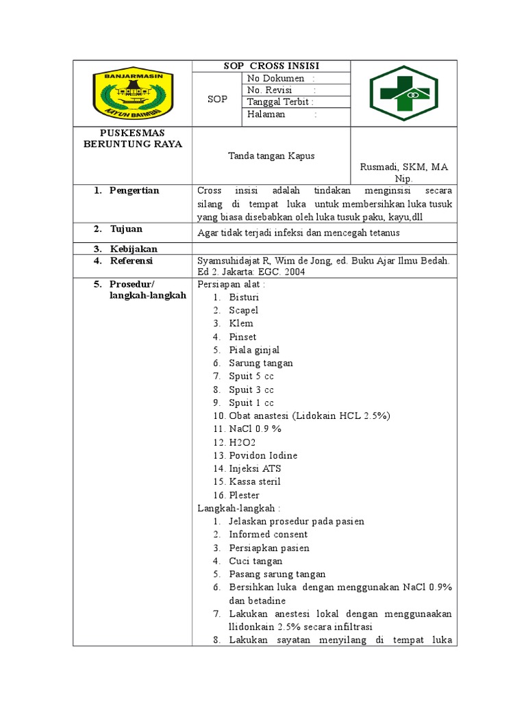 Sop Cross Insisi | PDF