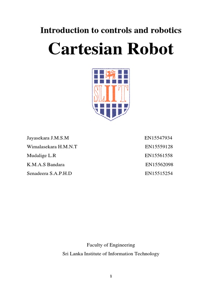 SLIIT EEE Y2S2 Control and Robotics Module Assignment: Cartesian Robot ...