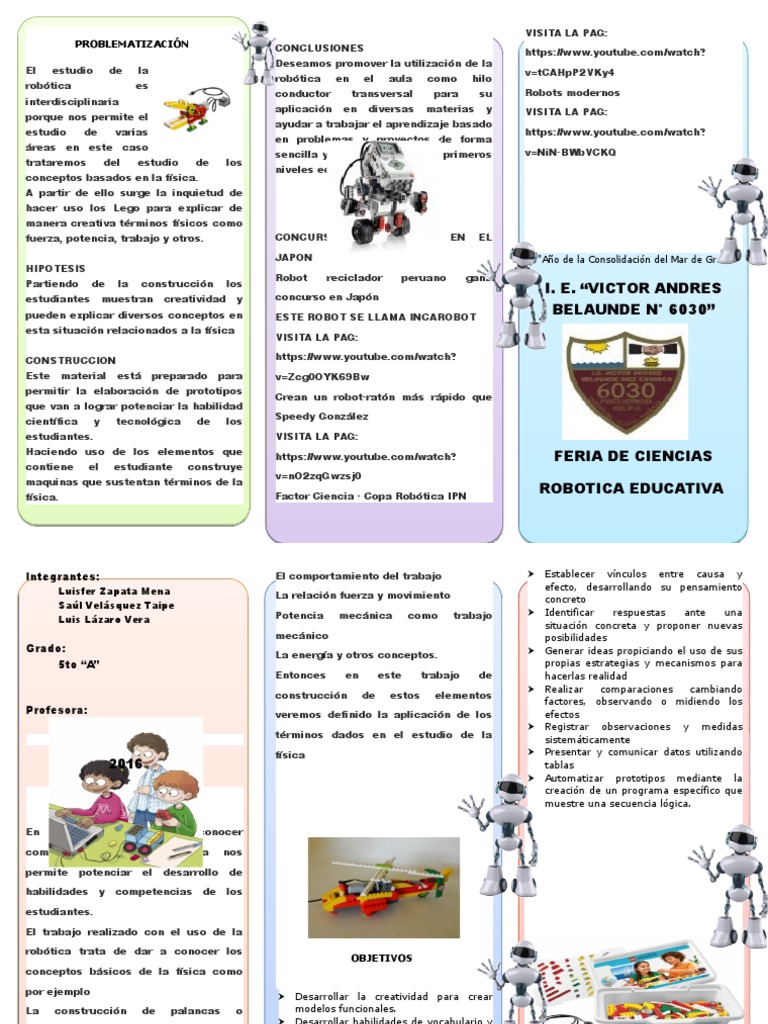 Robotica Triptico | Robótica | Física