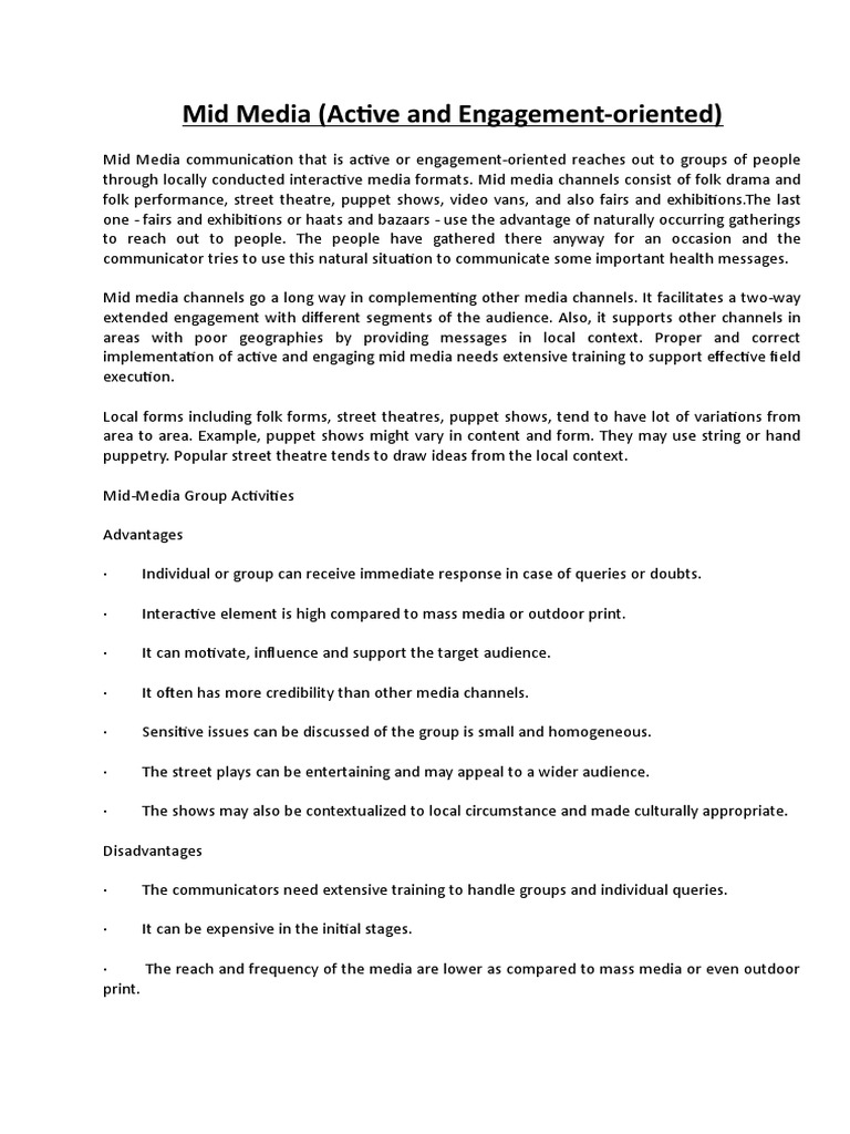 Mid Media | PDF | Puppetry | Mass Media