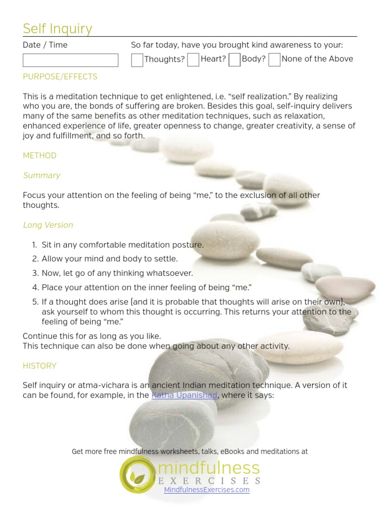 Self Inquiry | PDF | Advaita | Meditation