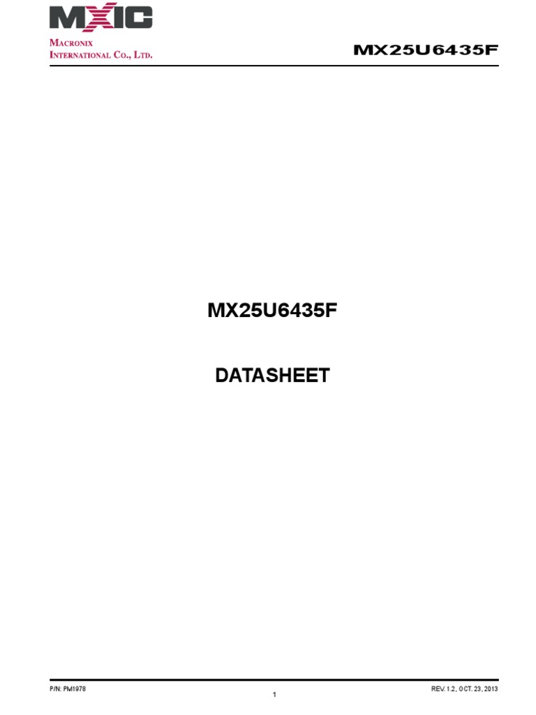 25U6435F Macronix | PDF | Input/Output | Flash Memory