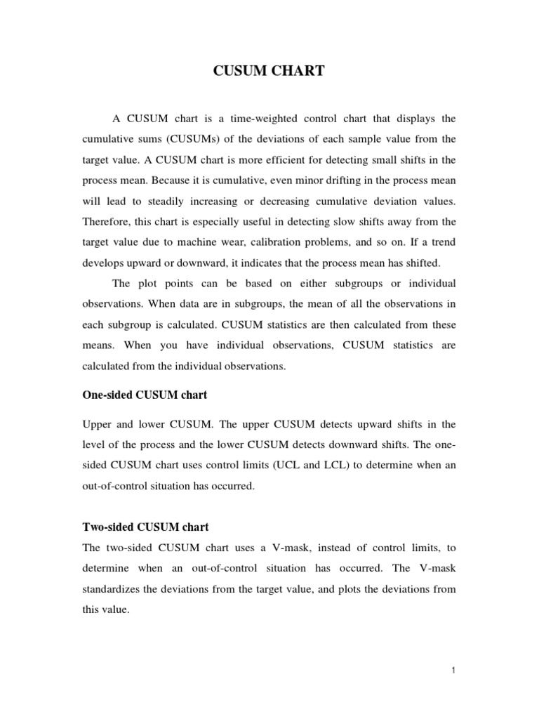 A CUSUM Chart Is A Time | PDF | Mean | Statistics