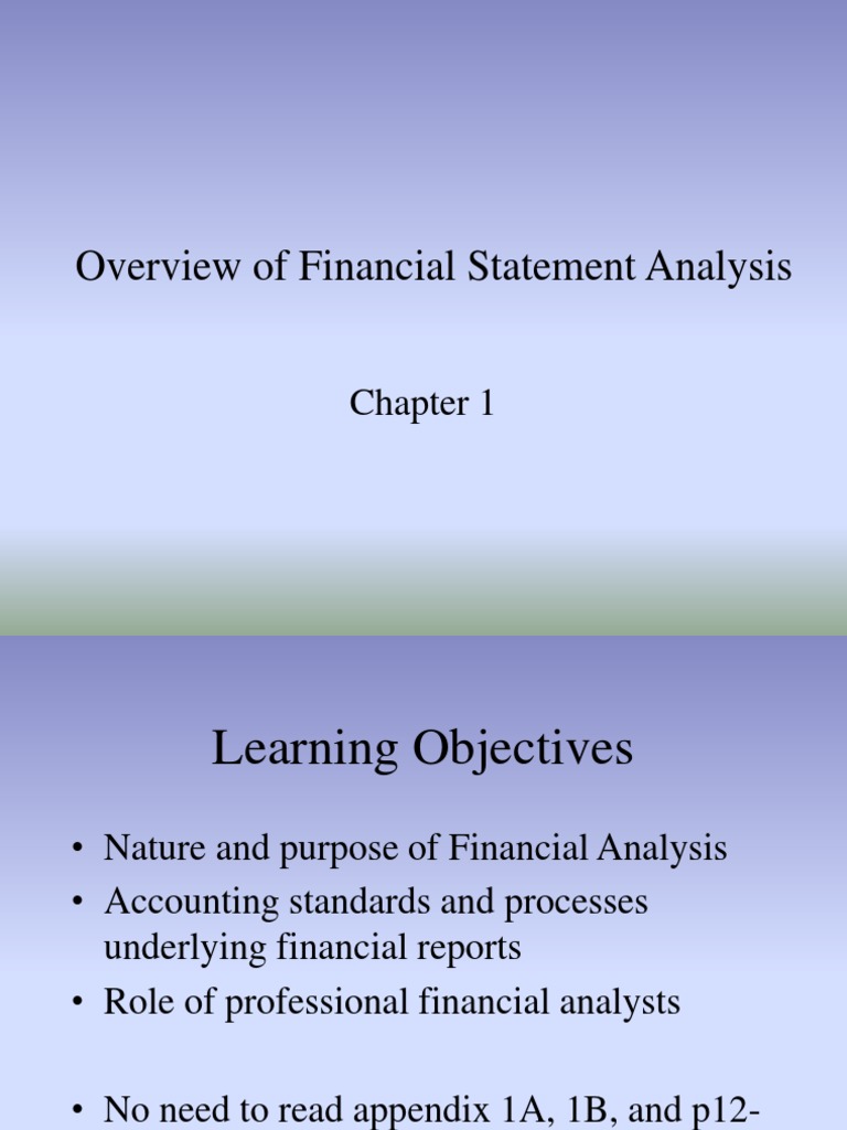 Overview of Financial Statement Analysis | Download Free PDF ...