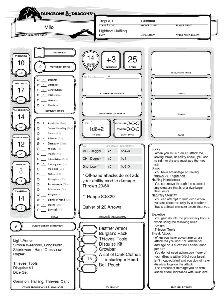 Halfling Rogue pdf Role Playing Games Gaming