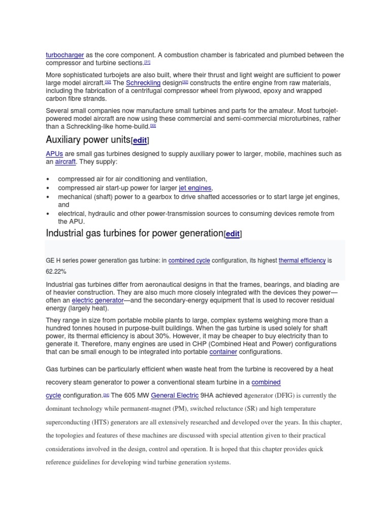 Auxiliary Power Units: Turbocharger | PDF | Wind Power | Electric Generator