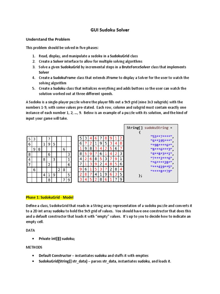 Cst 338 Final Sudoku Specs Pdf Constructor Object Oriented Programming Programming