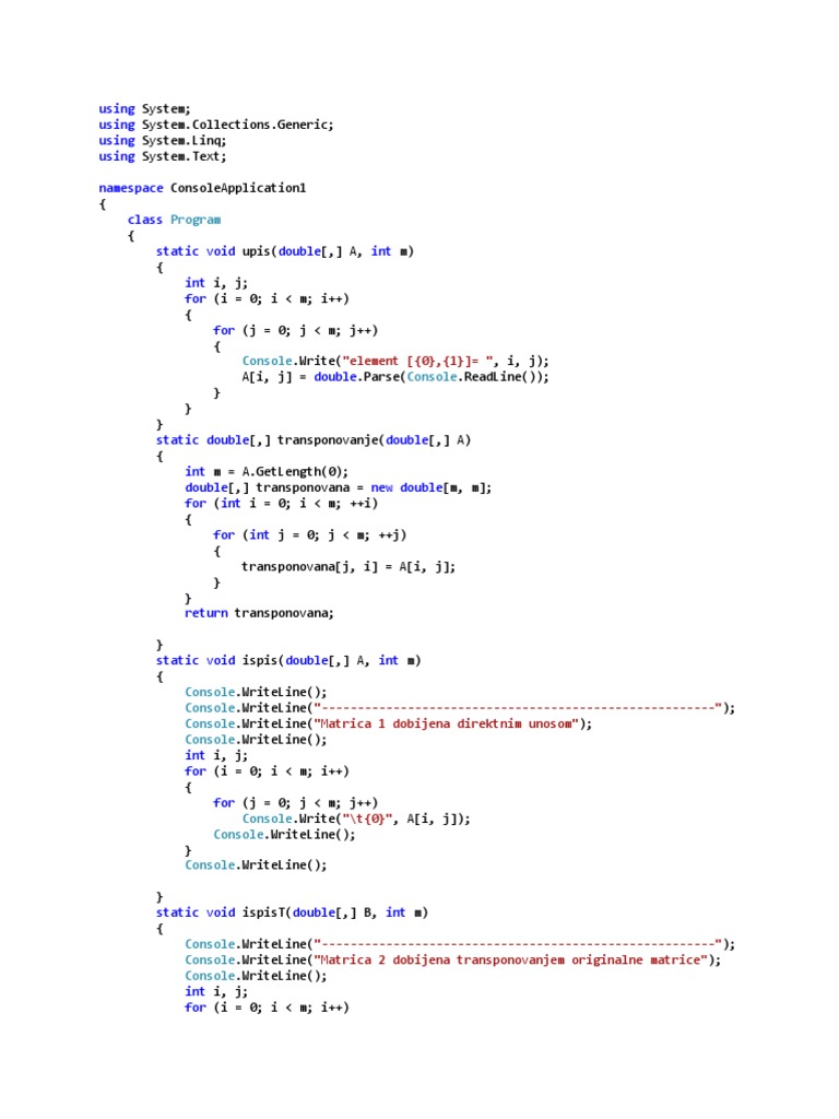 Program Using Using Using Using Namespace Class Static Void Double Int 5221