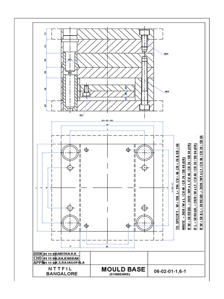 Mould Base Specifications and Calculations | PDF