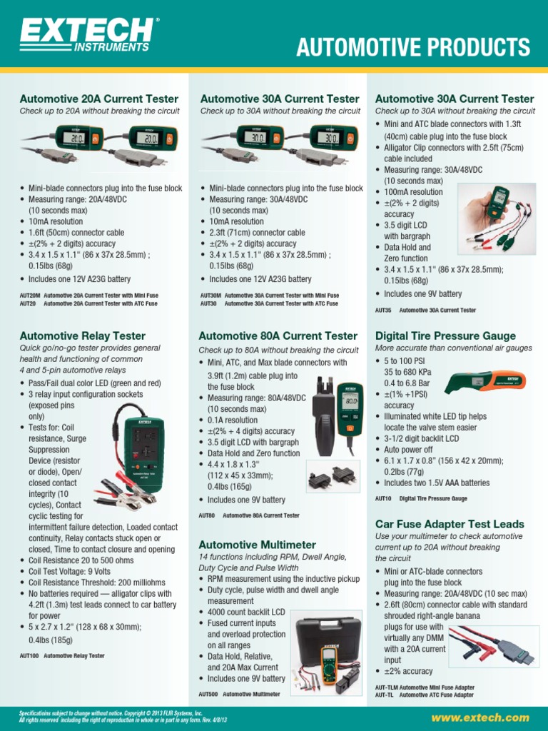 Automotive Products: Automotive 20A Current Tester Automotive 30A ...