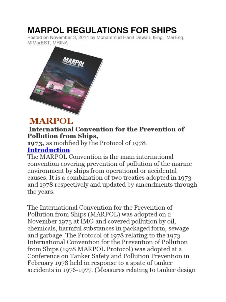 Marpol Latest | Download Free PDF | Exhaust Gas | Engines