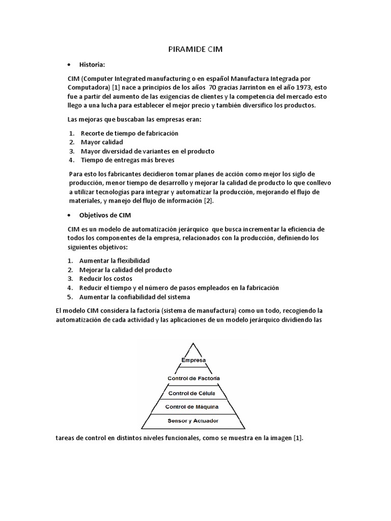 Piramide CIM | PDF | Automatización | Calidad (comercial)