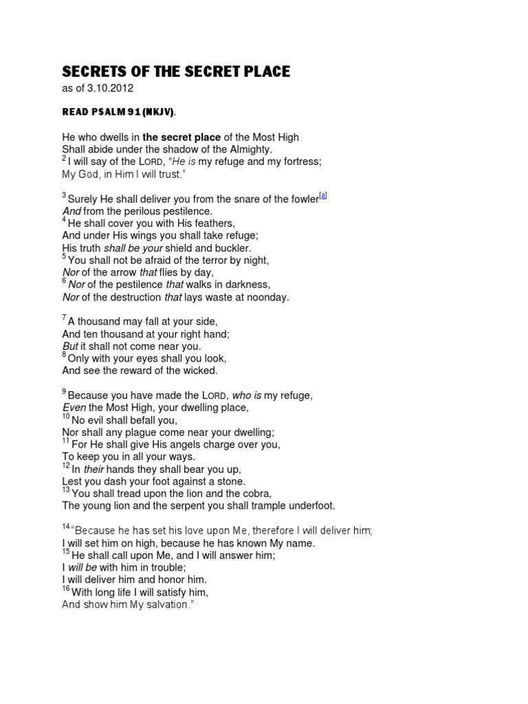 Secrets of The Secret Place | PDF | Eternal Life (Christianity ...