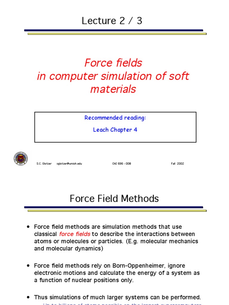696 ForceFields I | PDF | Force Field (Chemistry) | Atomic