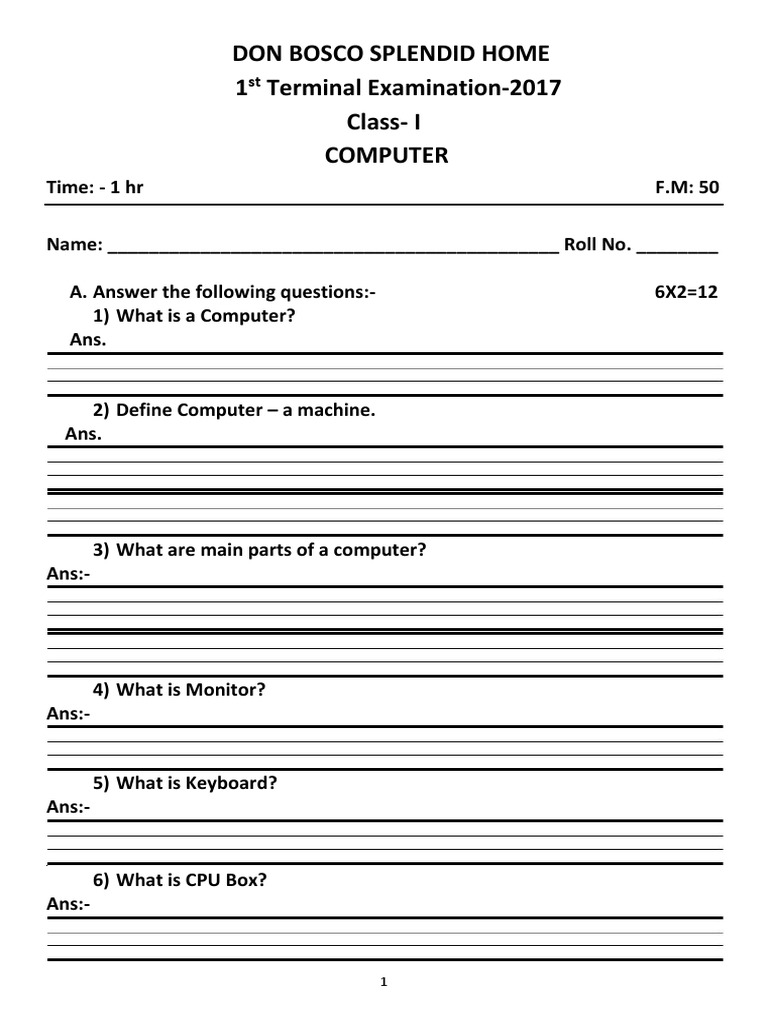 Class1 Computer | PDF