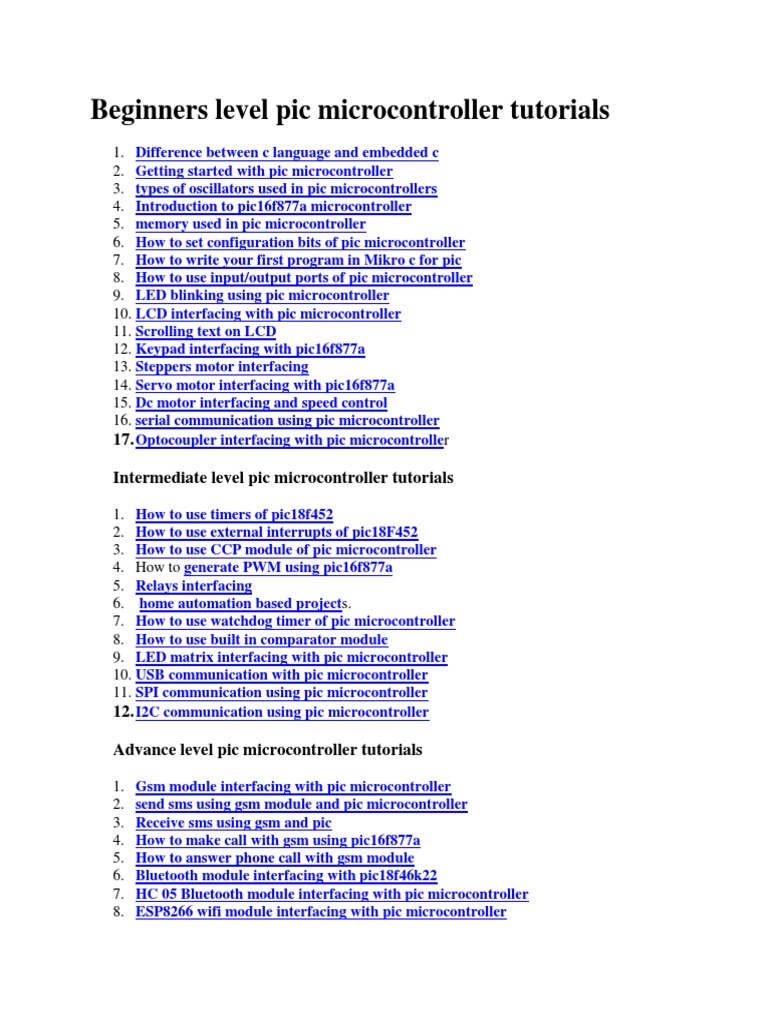 Pic Microcontroller Tutorials | PDF