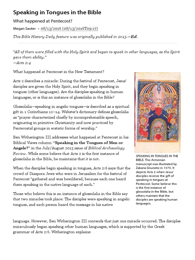 Glossolalia and Pentecost Explained | PDF | Glossolalia | Pentecost