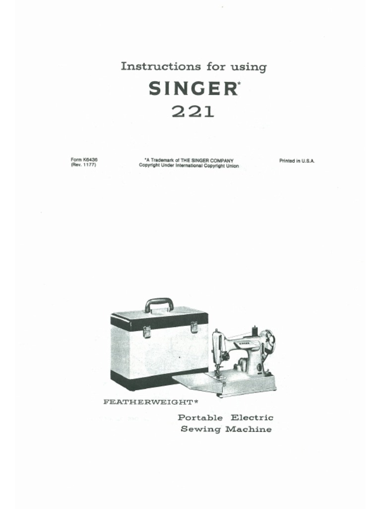 Singer 221 Instruction Manual | PDF