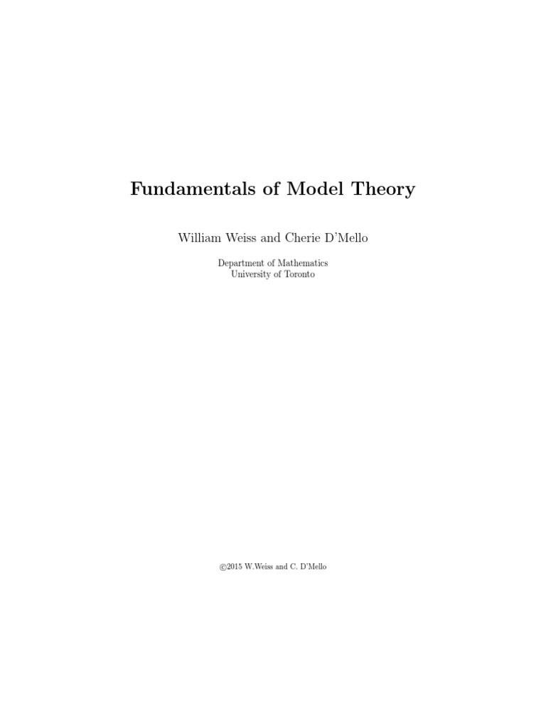 Introduction to Model Theory Basics | PDF | Model Theory | Mathematical ...
