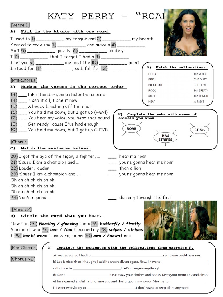 Katy Perry Task Sheet | PDF